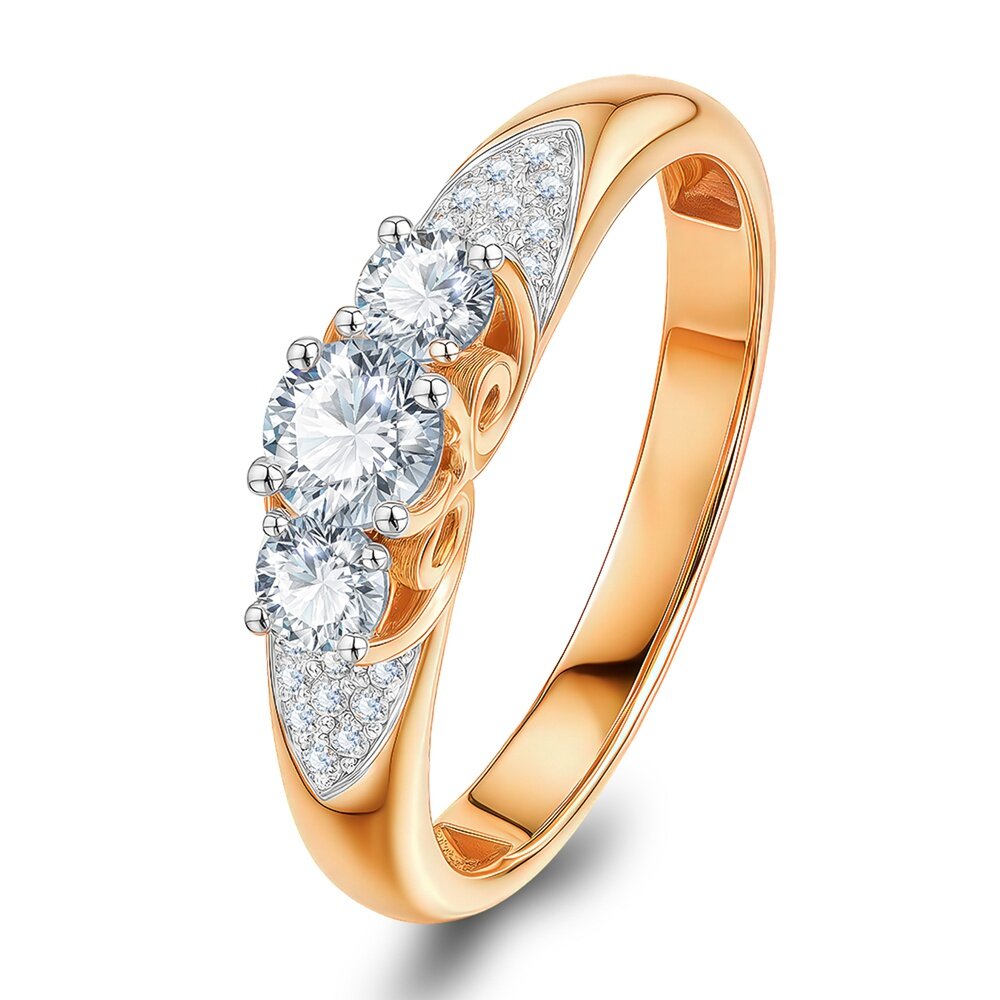 Кольцо 585GOLD, красное золото, 585 проба, родирование
