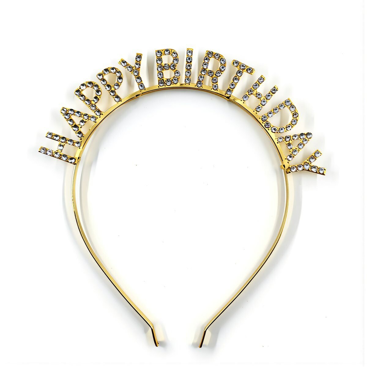 Ободок для волос с надписью HAPPY BIRTHDAY инкрустированный кристаллами аксессуар для празднования дня рождения для женщин три варианта цвета в наличии