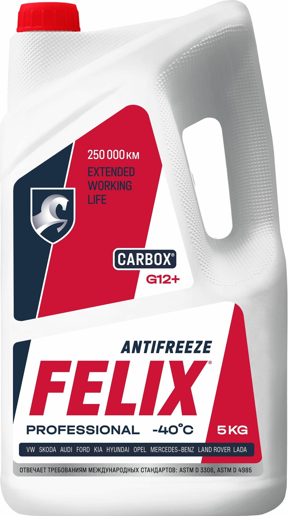 Антифриз CARBOX-40 G-12+ красный 5кг FELIX 430206033
