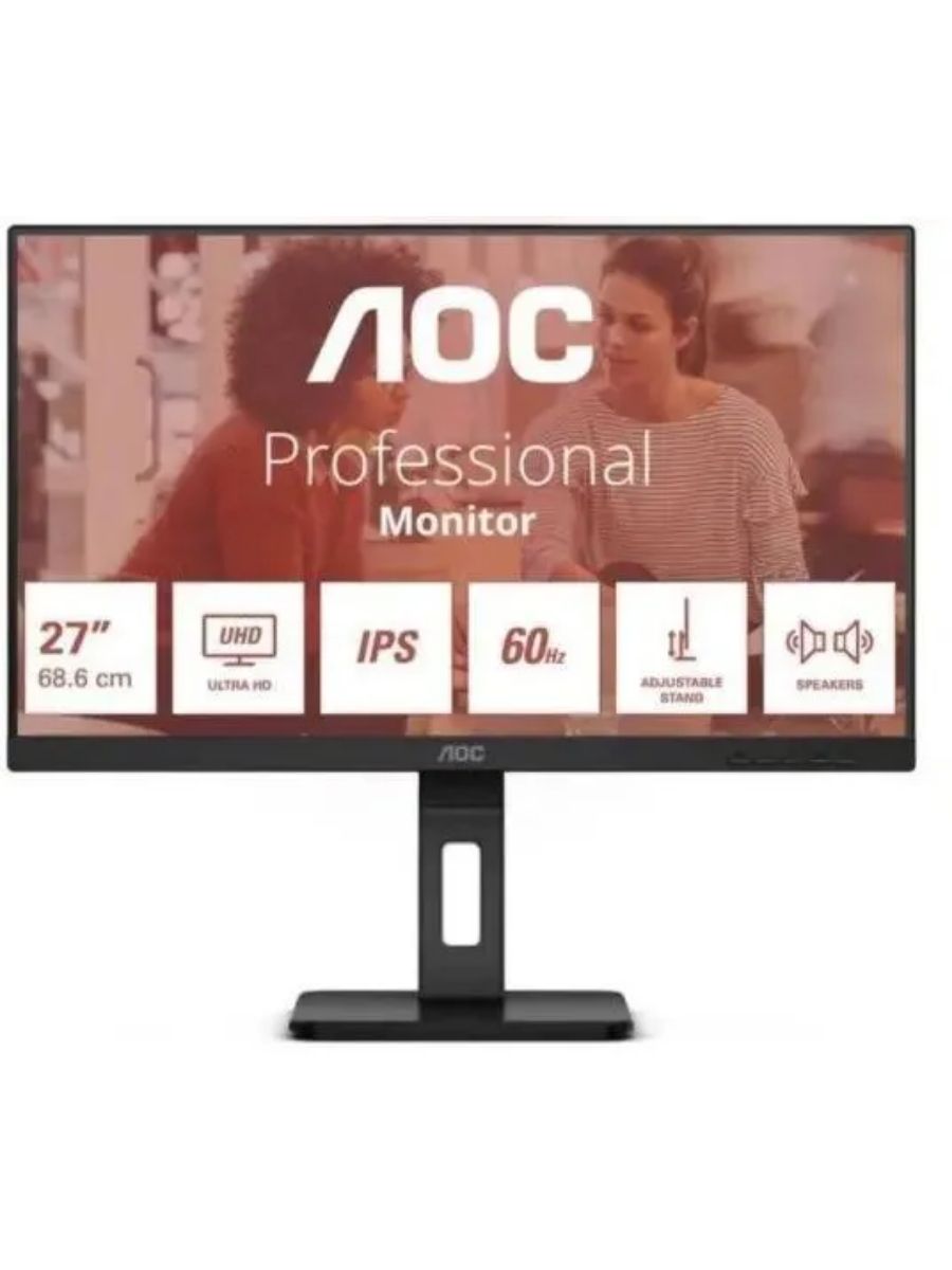 Монитор 27" AOC, U27E3UF, IPS, 60Гц, 16:9, Черный
