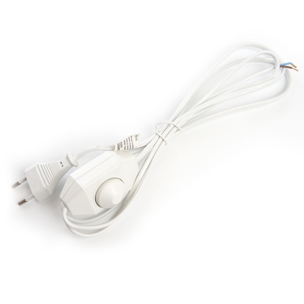 Сетевой шнур с диммером 230V 2м, белый, DM103-200W FERON 23056