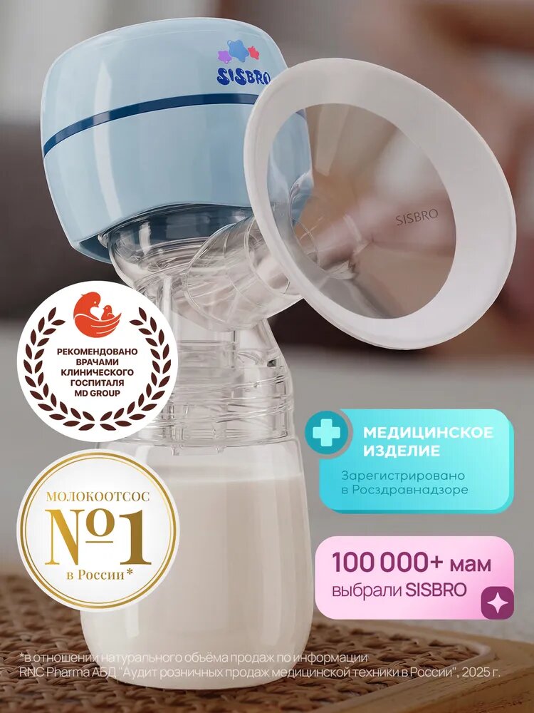 Молокоотсос электрический SISBRO, синий