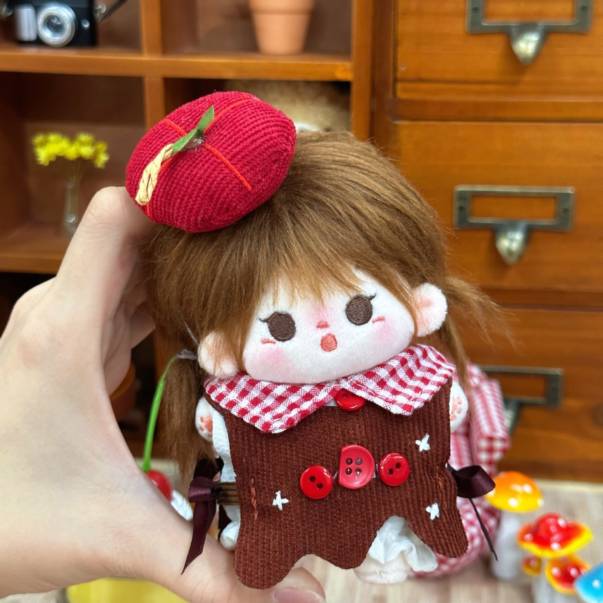 Костюм для кукол 10см Яблочный Торт, повязка, рубашка, пышная юбка, одежда для плюшевой игрушки