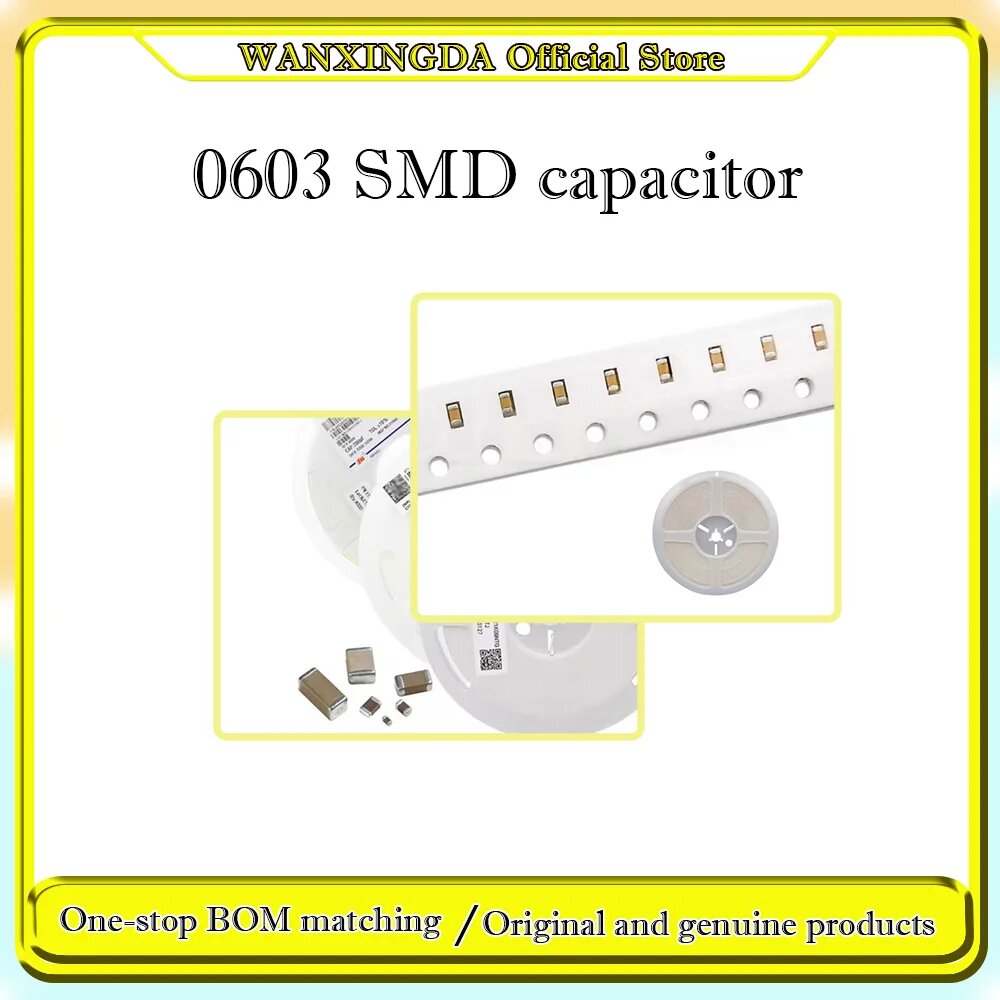 0603 SMD 100 шт. 4000 шт. 10nF 15nF 22nF 33nF 36nF 47nF 68nF 82nF 100nF 220nF 470nF 470nF, 100Pcs