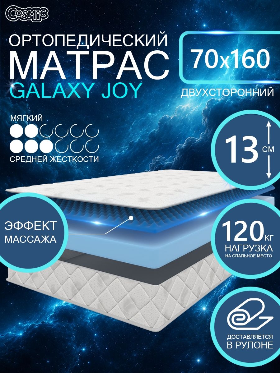 COSMIC GALAXY JOY ортопедический, беспружинный, на диван, высота 13 см, 70х160 см