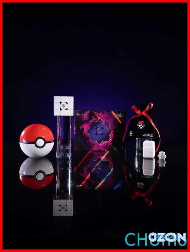 GAN Кубик 3x3 Cube GAN V100 Maglev UV Pok mon - Gengar 3x3x3 Magnetic Magic Speed Cube 55mm