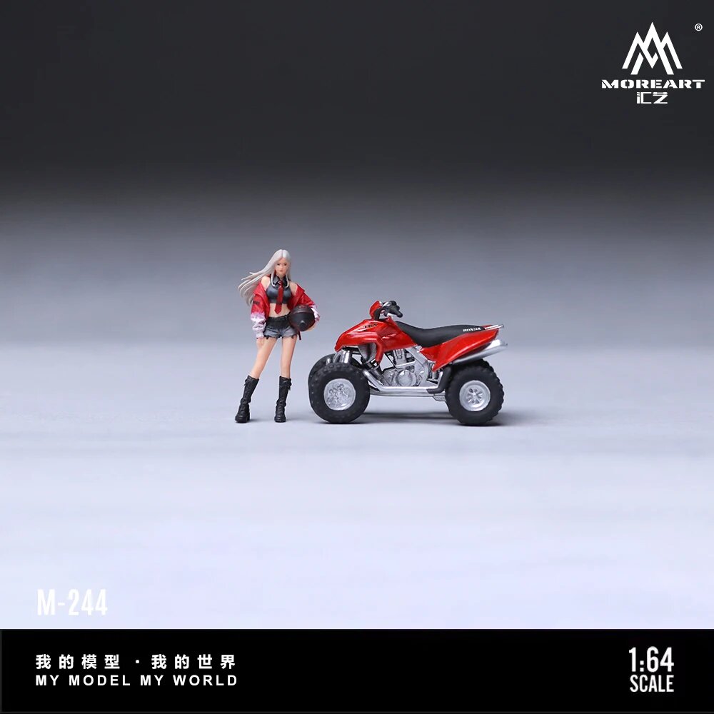 Миниатюрный внедорожник MoreArt 1/64 красный с фигуркой девушки