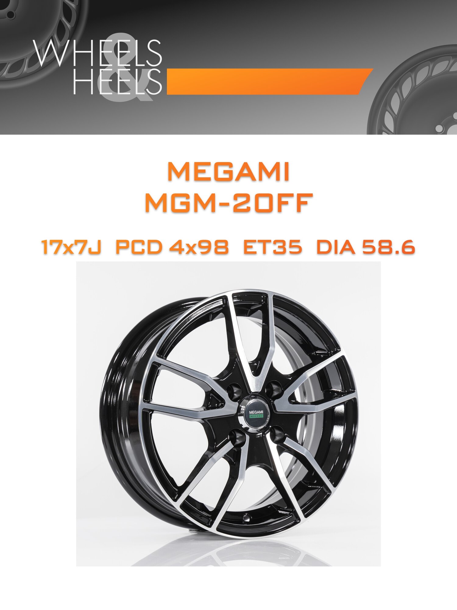Диск автомобильный литой Megami MGM-20FF 17x7 4x98 et35 dia58.6 bkf
