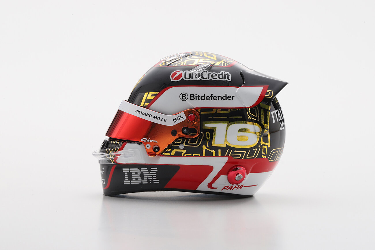 Коллекционный шлем Looksmart 1:5 Helmet Charles Leclerc Scuderia Ferrari HP - Abu Dhabi GP 2025
