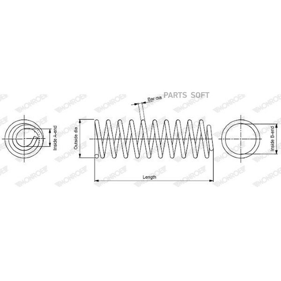 Пружина подвески DACIA Sandero 12/07> MONROE SP3758