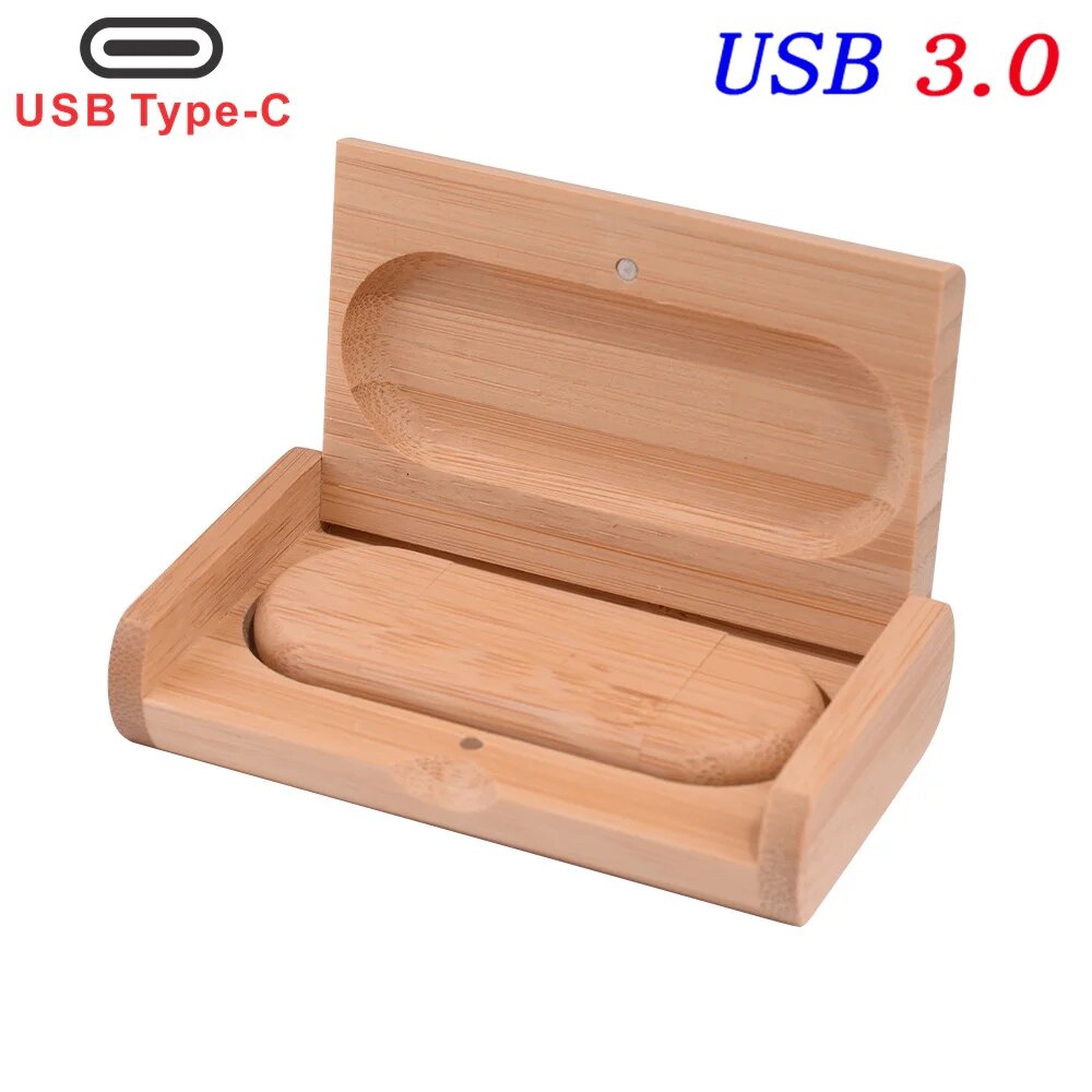 USB-флешка JASTER TYPE-C деревянная 3.0 4-128 ГБ 8 GB, Carbonized With box
