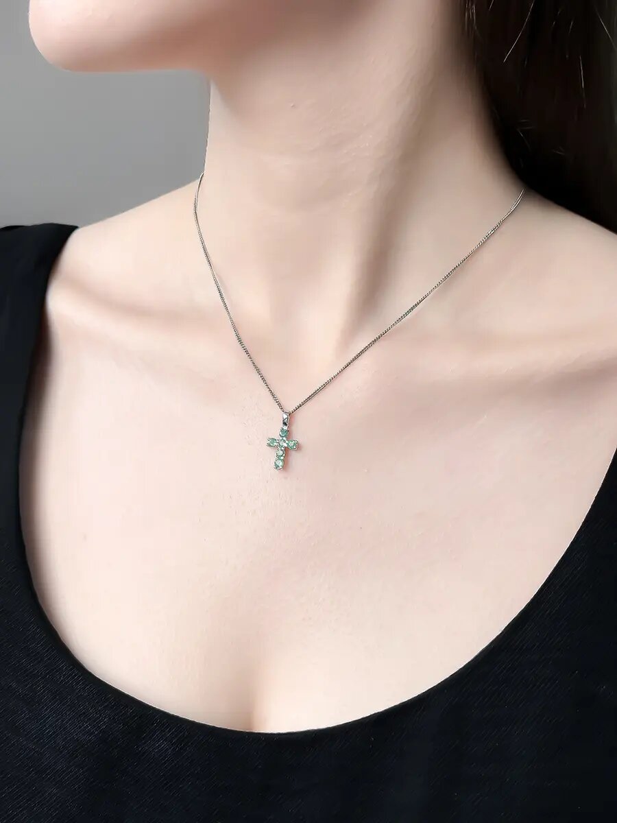 Подвеска Кристалл Мечты, серебро, 925 проба, родирование, изумруд