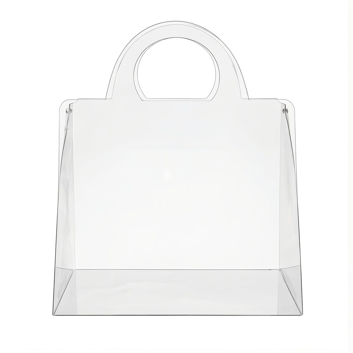 Сумка для переноски букетов цветов прозрачная, размер 40 на 15 на 44.5 см, удобная цельная ручка, для упаковки праздничных подарков, 30*12*36