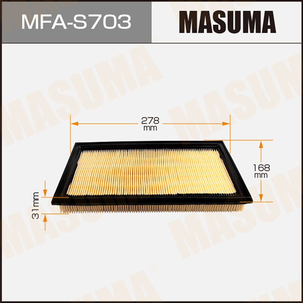 Фильтр воздушный MASUMA MFA-S703 для Fiat/Alfa/Lancia SEDICI (189) 2009-2014, SUZUKI ESCUDO 2015-2018, SUZUKI SWIFT 2011-2017, SUZUKI SX4 2006-2020, SUZUKI VITARA 2015-2018