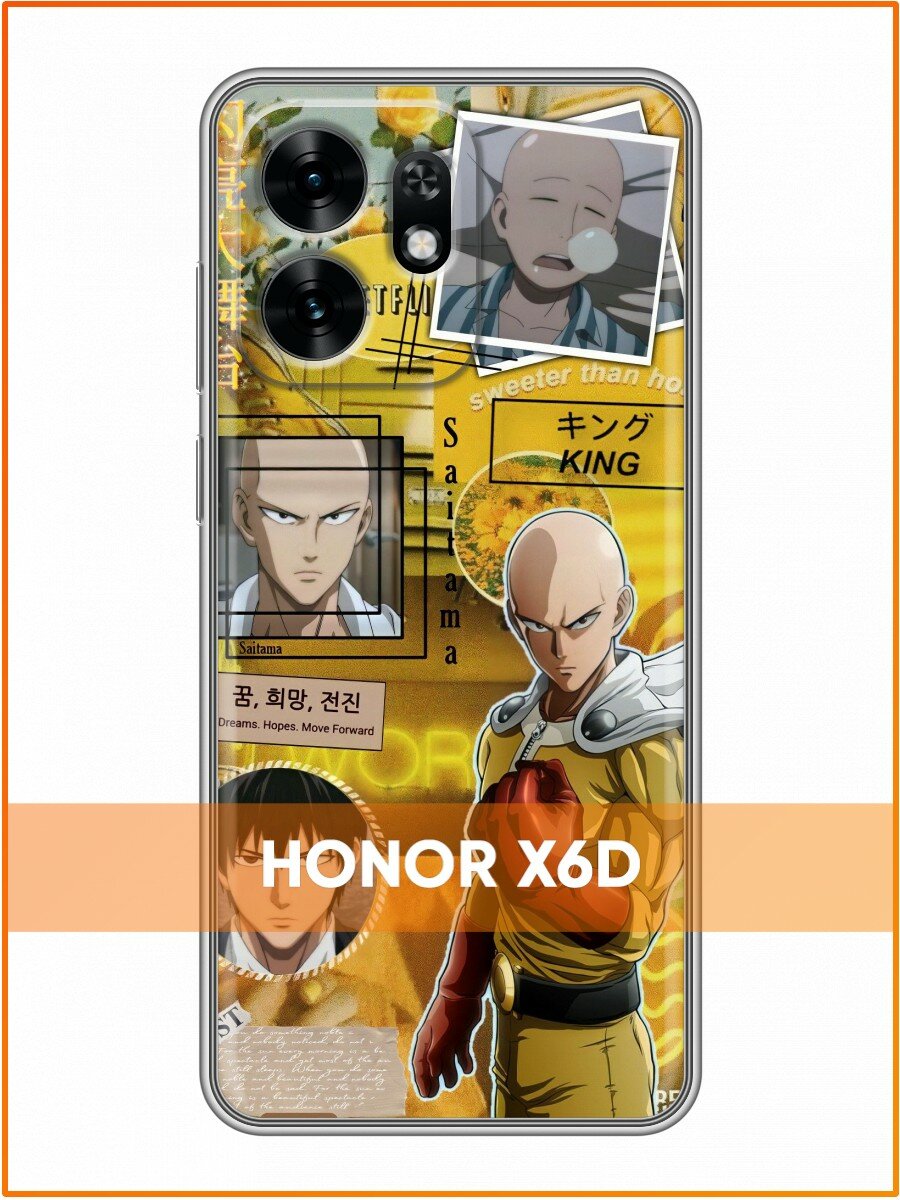 Чехол для Honor X6D с принтом Аниме One Punch (Хонор х6д)