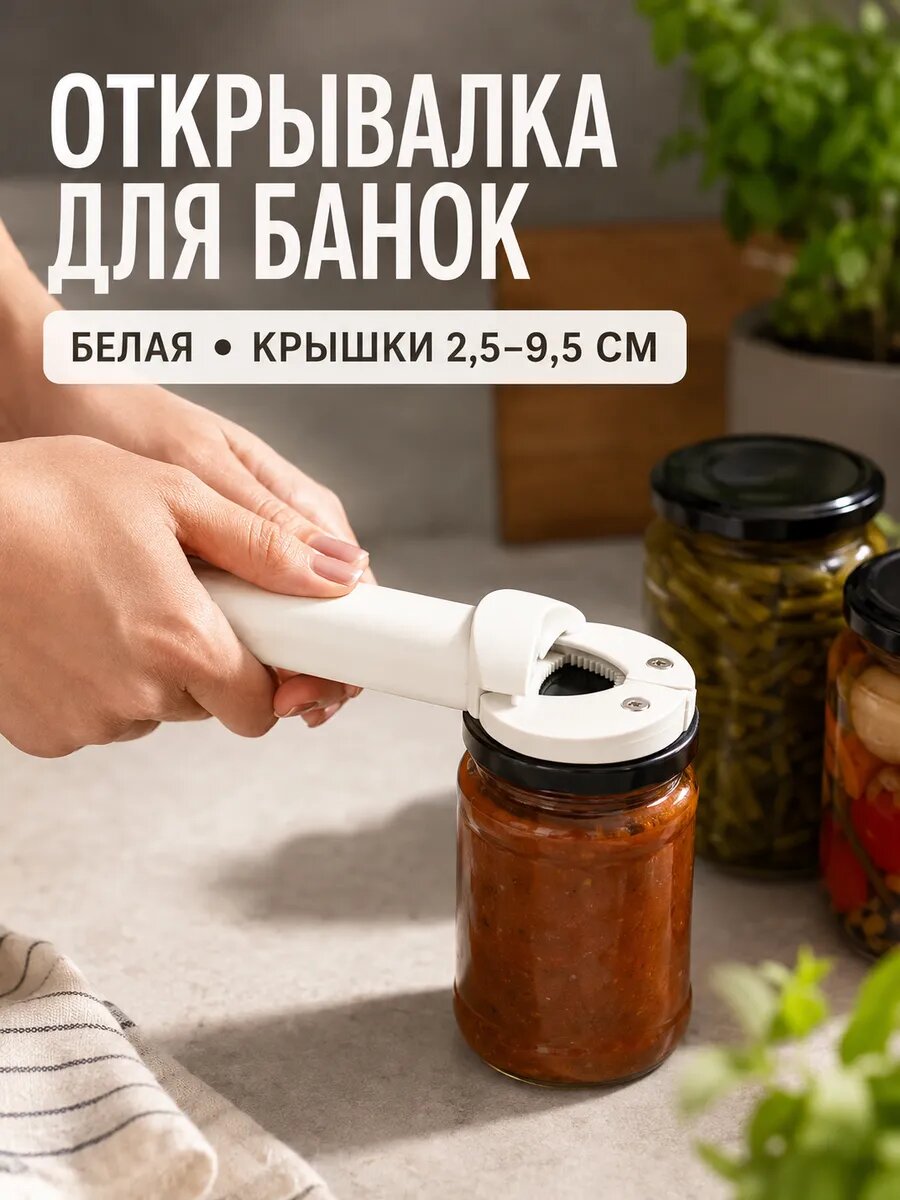 Открывалка для винтовых крышек банок 2,5–9,5 см