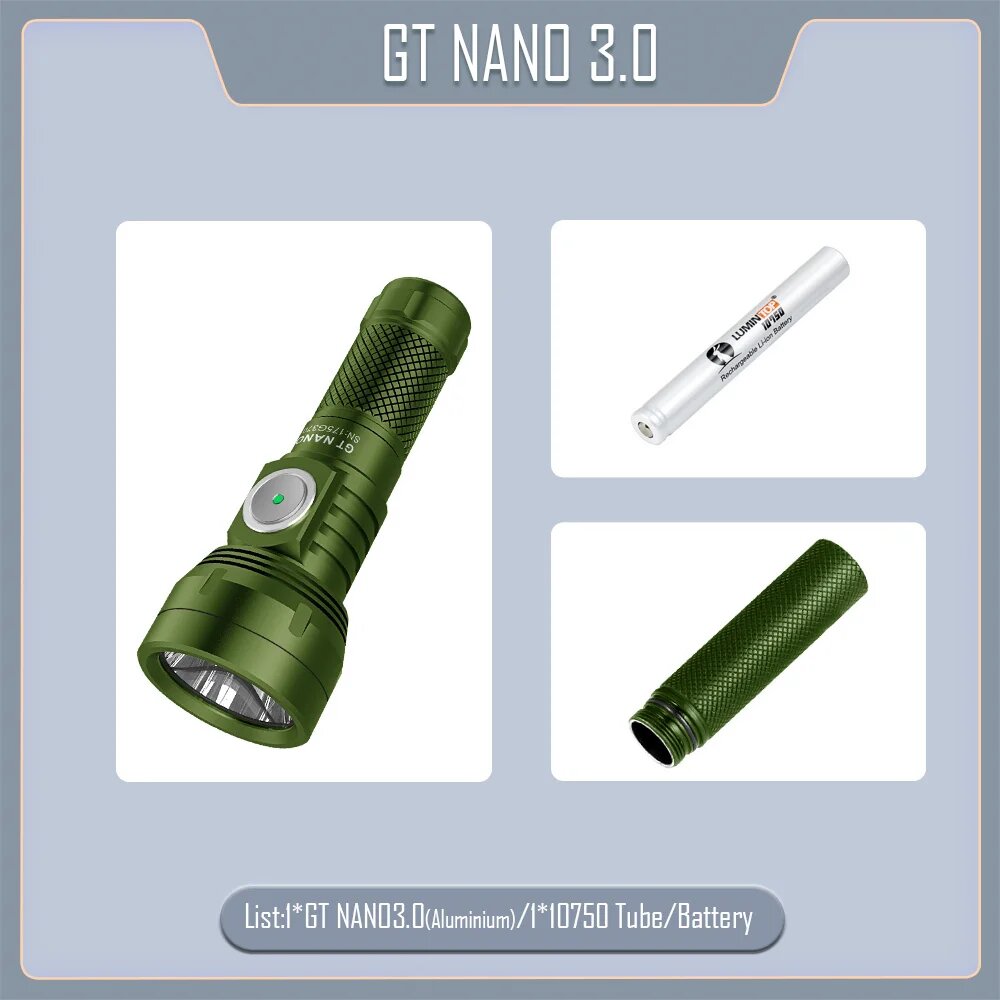 LUMINTOP GT NANO 3.0 фонарик черный Green10750 Set