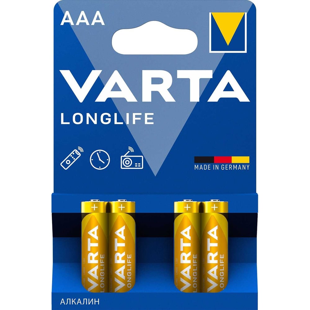 Батарейки Varta LONGLIFE AAA BL4 4103101414 RPL00377