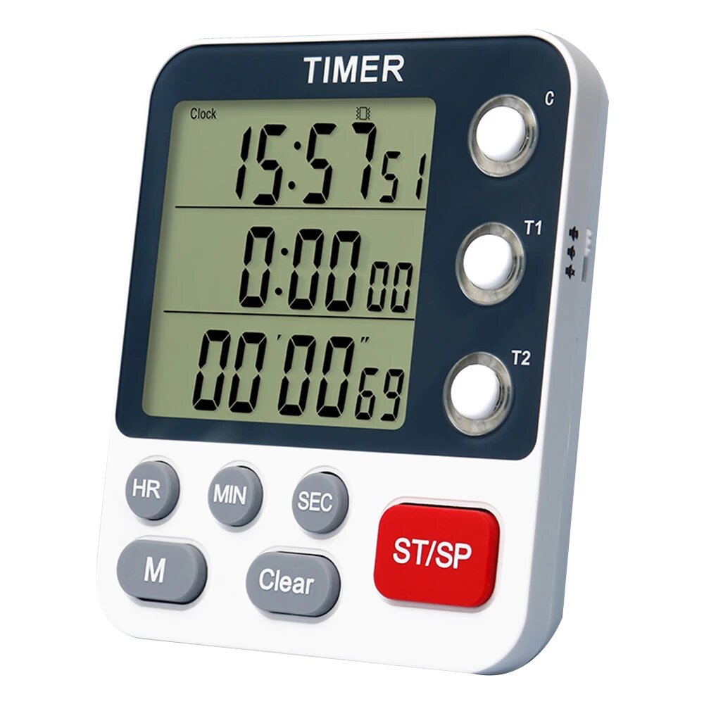 Aideepen Digital Dual Kitchen Timer Clock alarm 2 timer
