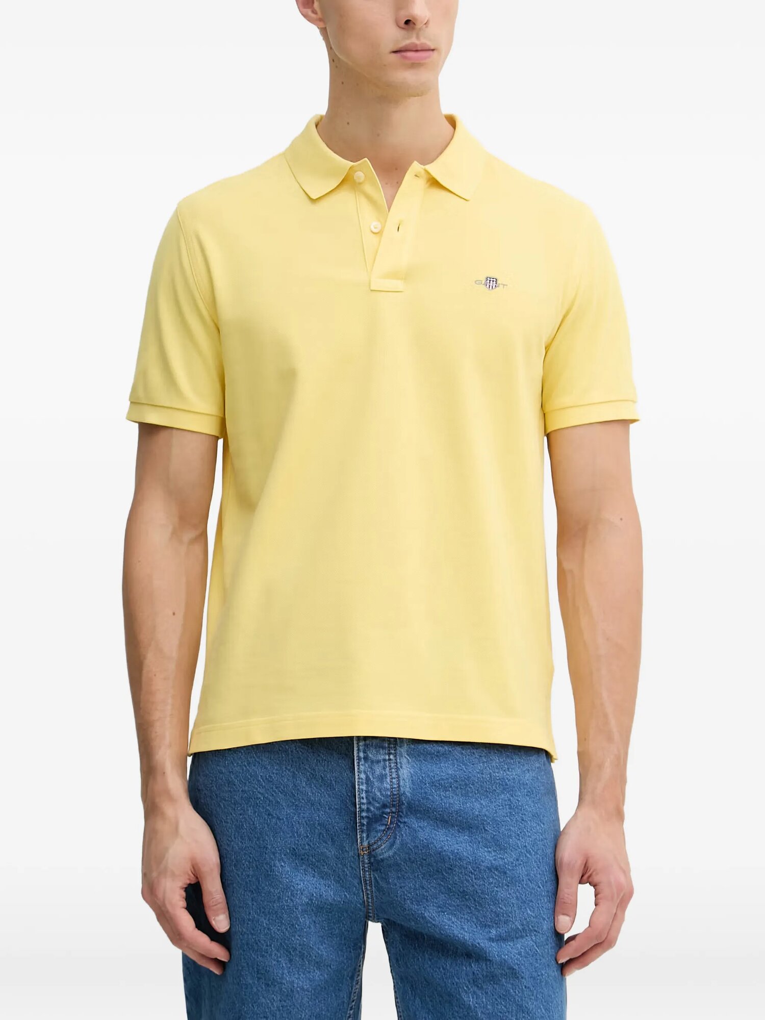 Рубашка Logo-embroidered piqué polo shirt