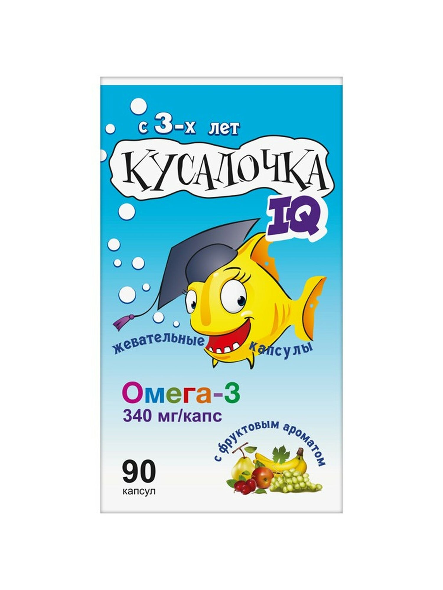 Кусалочка IQ ОМЕГА-3 N90 капс жеват ПО 750МГ — Капсулы жевательные массой 750 мг - 90 шт в уп.