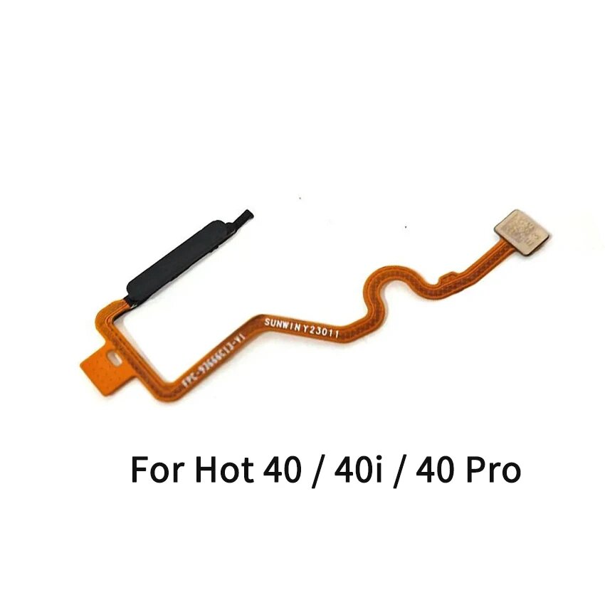 Кабель для Infinix Hot 40 Pro Black с кнопкой питания и датчиком отпечатка