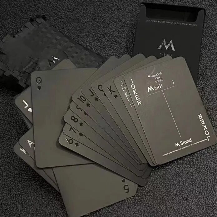 Черные игральные карты для покера 52 карты из металла, для фокусов. M Stand (Цвет товара: black; Ширина: 10 см; Длина: 10 см)