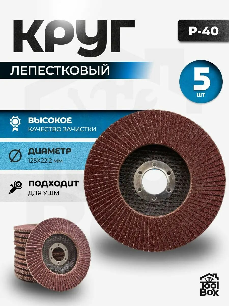 Круг шлифовальный 125 x 22.2 x 22; P40-yw
