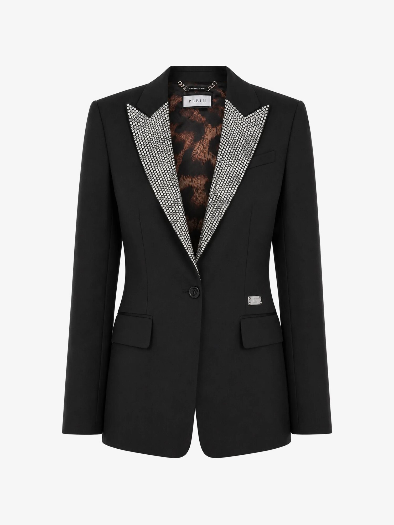 Пиджак Single breasted fit blazer crystal strass