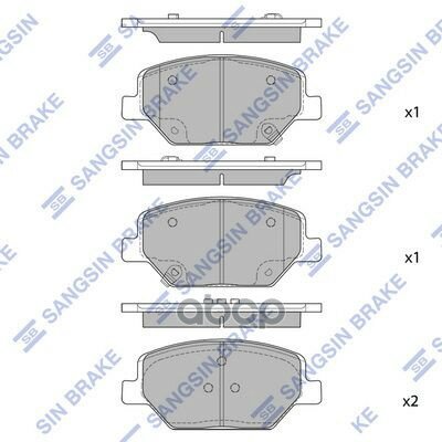 Тормозные колодки (передние), применяется на Opel Astra K, артикул SP4284. Sangsin brake арт. SP4284