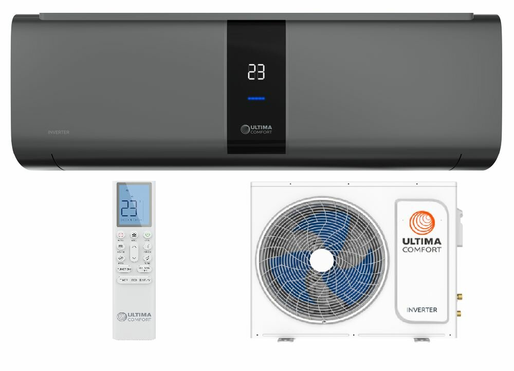 Cплит-система ULTIMA COMFORT серии ELYSIUM NERO ELN-07PN, до 21 м2, класс А, 4 скорости от 25 дБ, ECO режим, гарантия 2 года