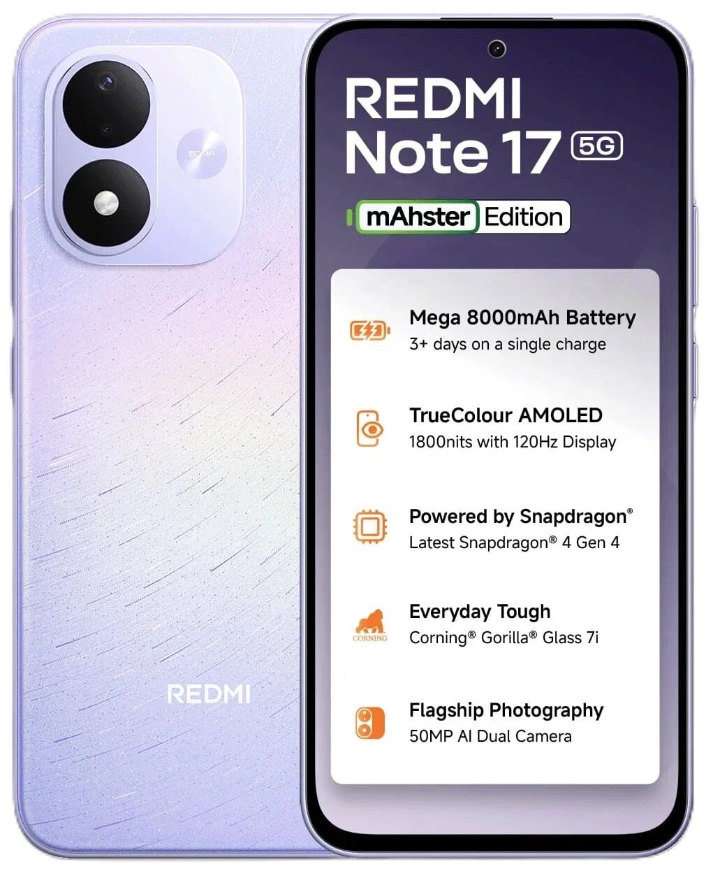 Смартфон Xiaomi Redmi Note 17, 4G LTE, 6/256Gb, Purple (Фиолетовый)