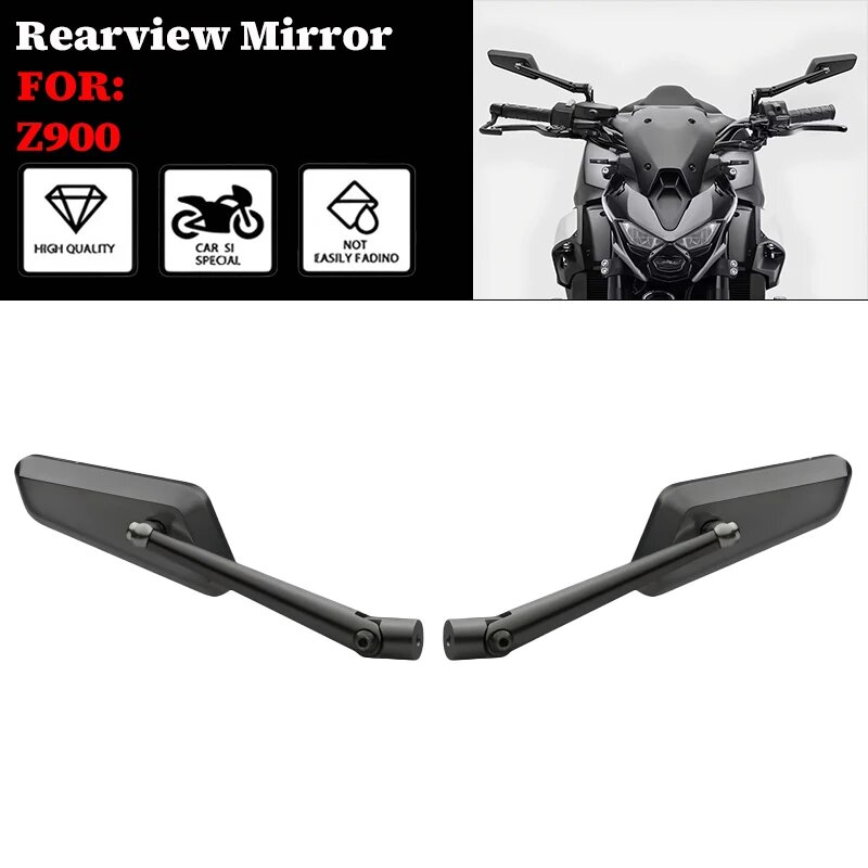 Новые зеркала заднего вида для мотоциклов Z900, алюминиевые, для Kawasaki Z650, Black-Rizoma Logo