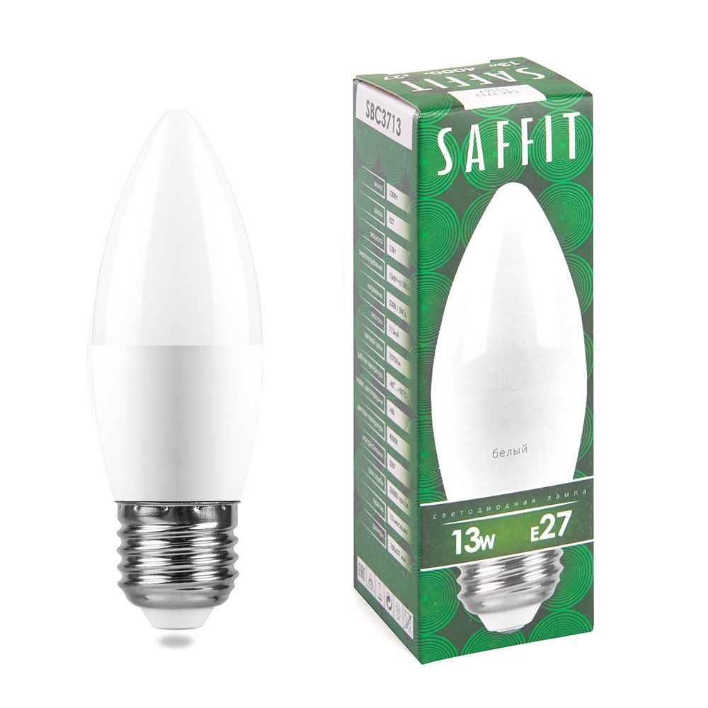 Лампа светодиодная Е27 мощность 13W цвет 4000K белый свет SAFFIT SBC3713 55167 Упаковка 1 штука