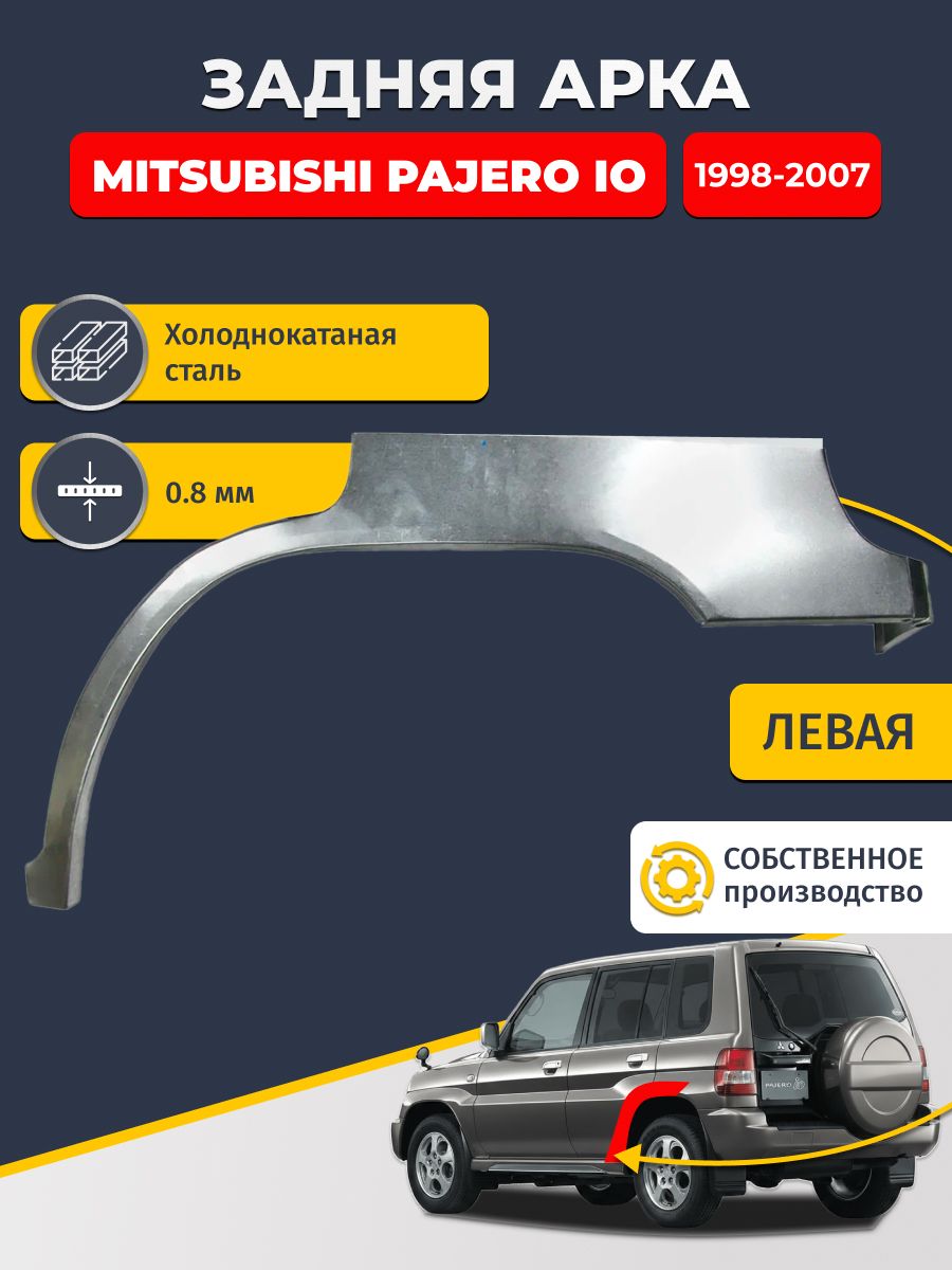 Левая задняя ремонтная арка для автомобиля Mitsubishi Pajero iO 1998-2007 5 дв (Паджеро ИО). Холоднокатаная сталь 0,8мм.