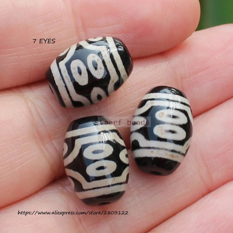 Черные бусины из агата лаerf beads 7 eyes