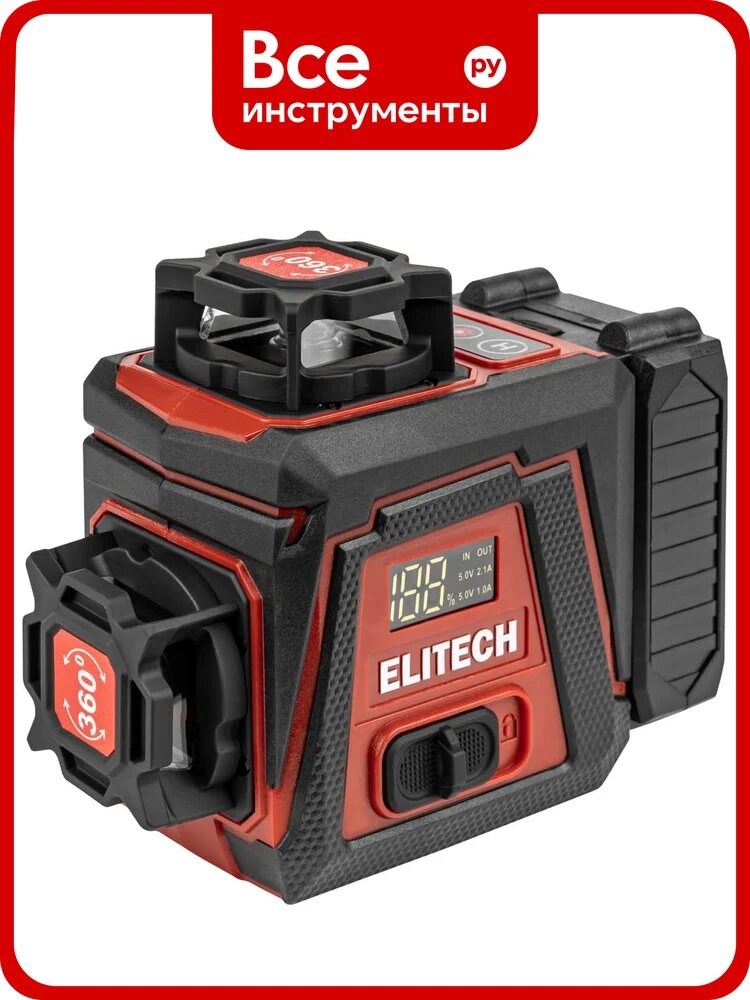 Нивелир лазерный Elitech ЛН 360-3-ЗЕЛ (25м, гор.1х360°/верт.2х360° + штатив) 214929