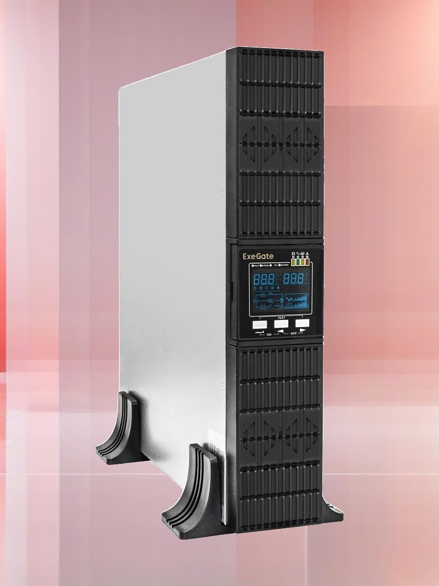 ИБП ExeGate EX293049RUS PowerExpert ULS-2000. LCD. AVR.1S, .2C13, USB/RS232, SNMP, 2U, 2000VA/2000W, On-Line