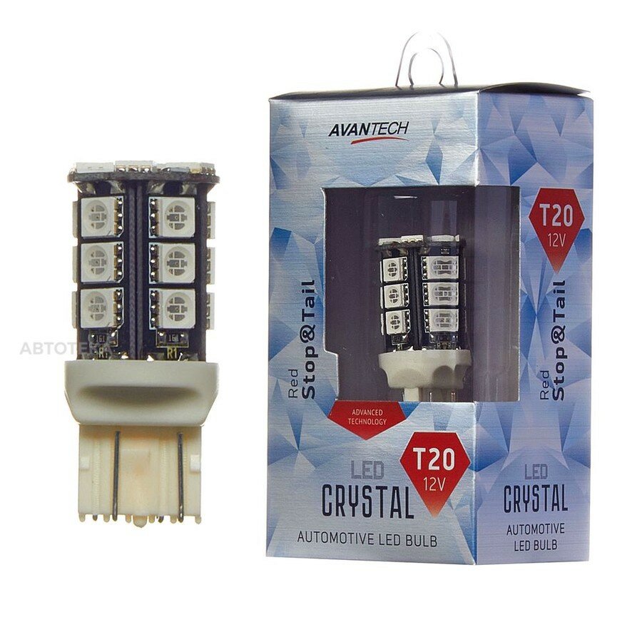 Лампа светодиодная Avantech 12V LED T20 (красный) 1 шт. AVANTECH ALB0125