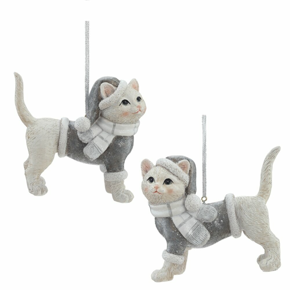 Фигурка "Зимний уют" 11х4х10, полимерные материалы белый серый