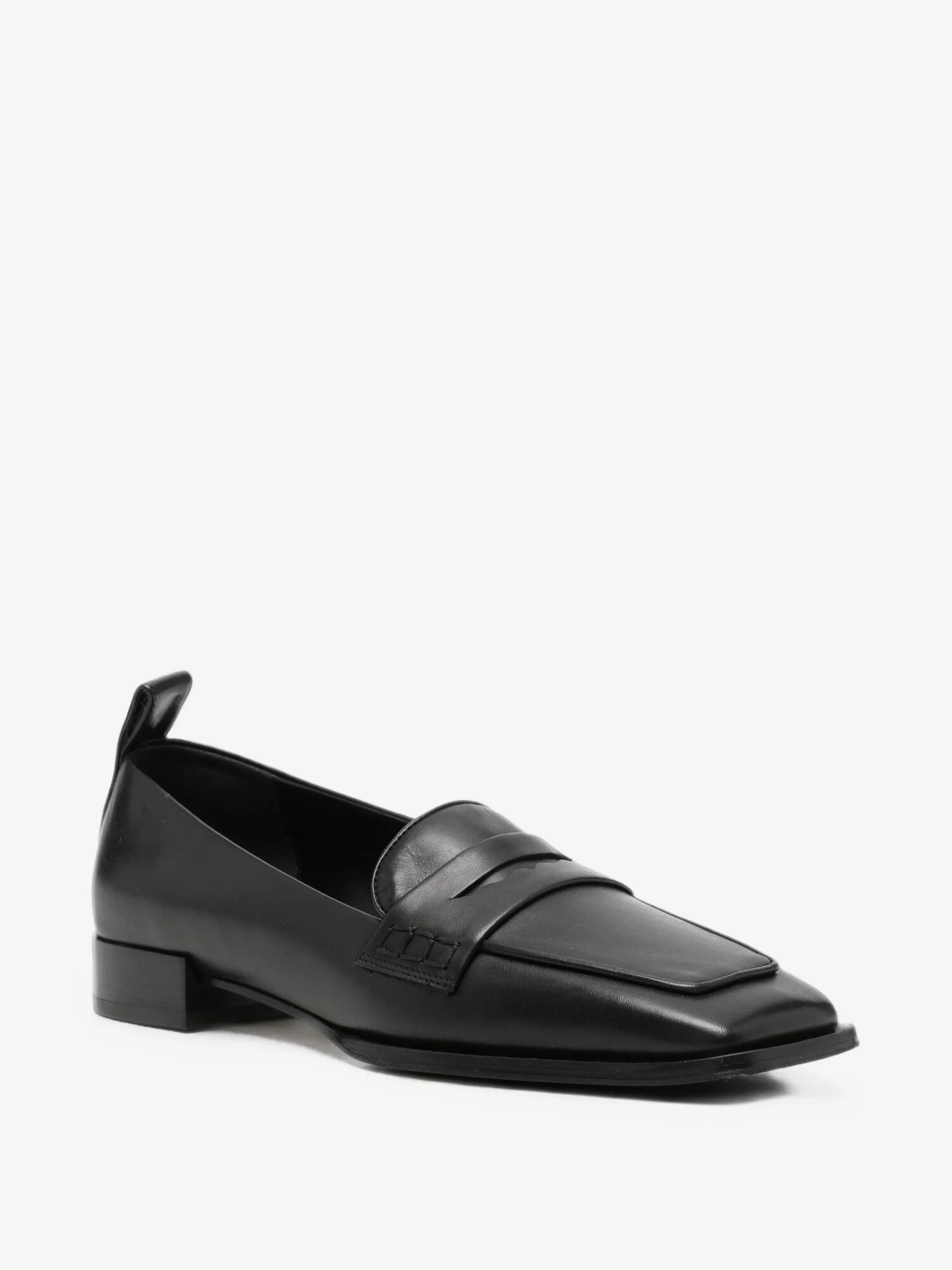 Лоферы Aeyde Square-toe leather loafers, размер 38, черный — фото 1
