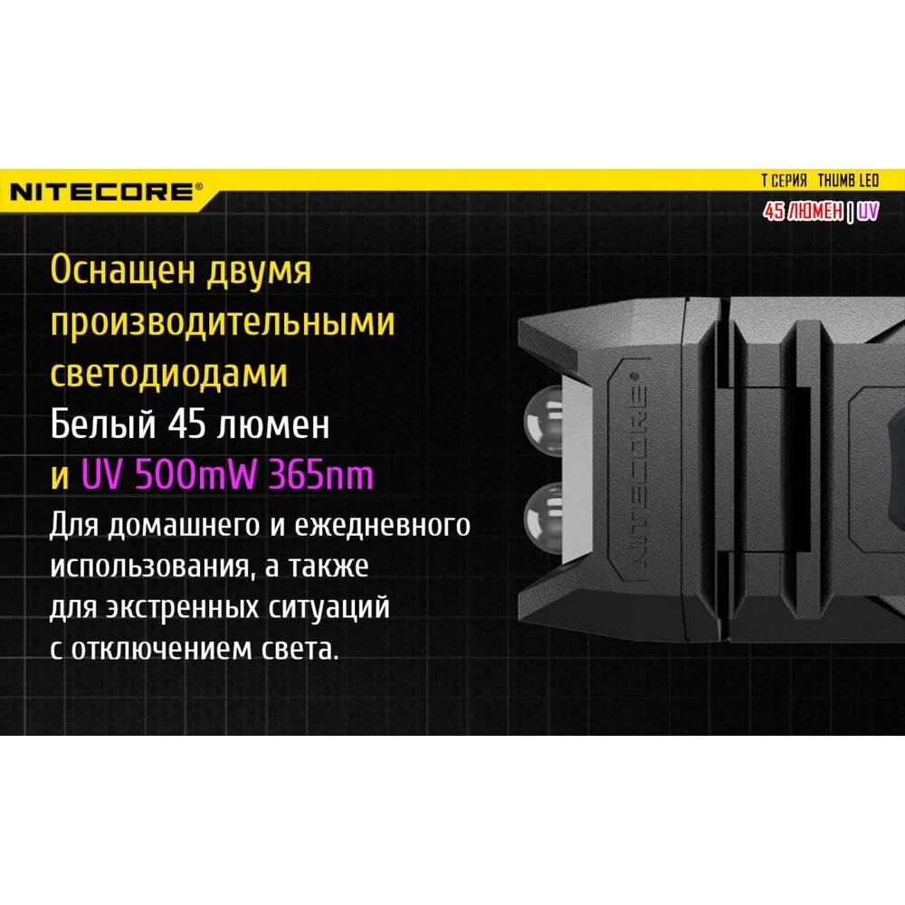 Фонарь NITECORE ThumbLEO — фото 1