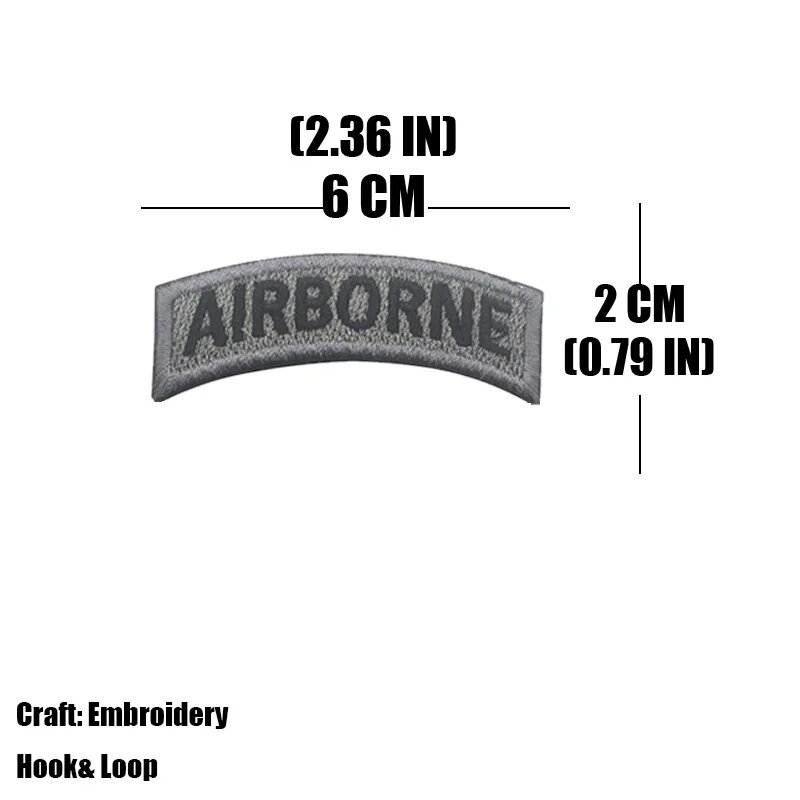 Вышивка Airborne 6x2см, тактическая нашивка