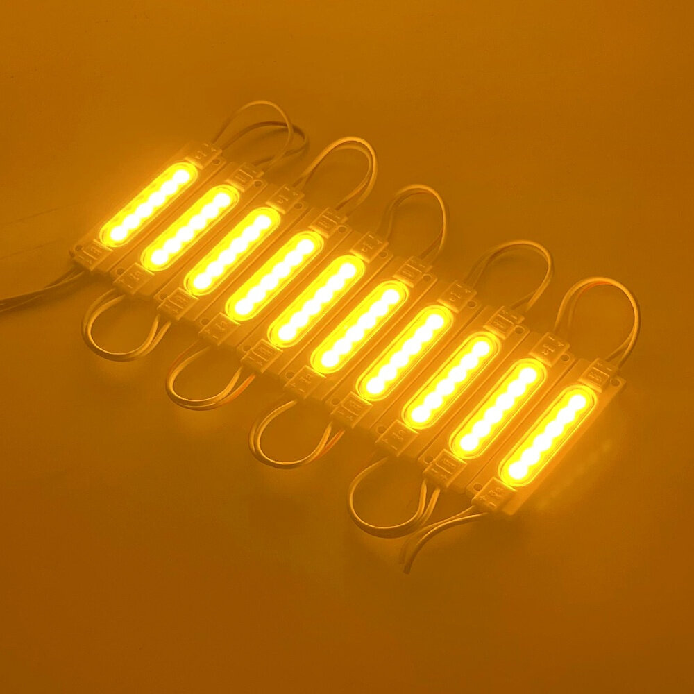Светодиодный модуль COB 6LED 12В, боковой габаритный и предупредительный фонарь для грузовиков, автобусов и прицепов, 10 шт, желтый цвет