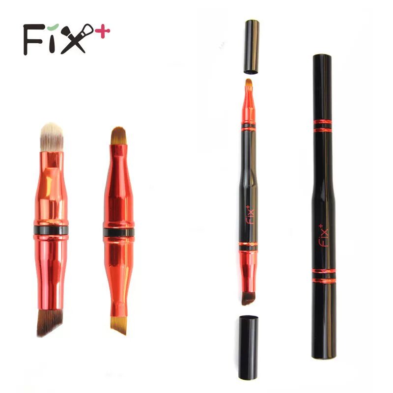 Fix+ набор из 4 кистей для макияжа — черный (для губ, бровей, корректора и теней для носа)