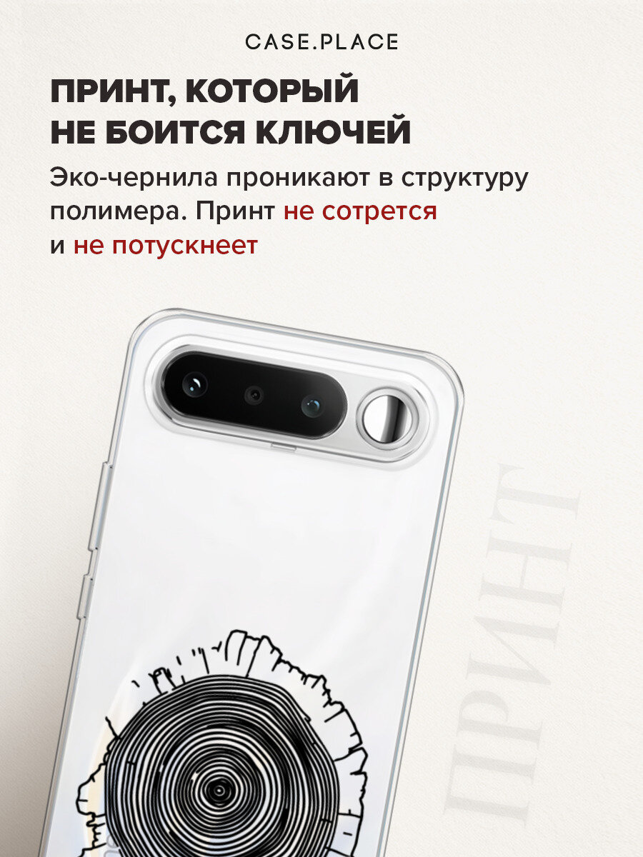Силиконовый чехол на Realme 16 / Реалми 16 с принтом Белый спил дерева — фото 1