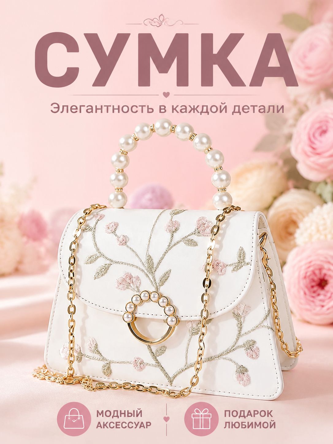 Сумка ридикюль, на плечо