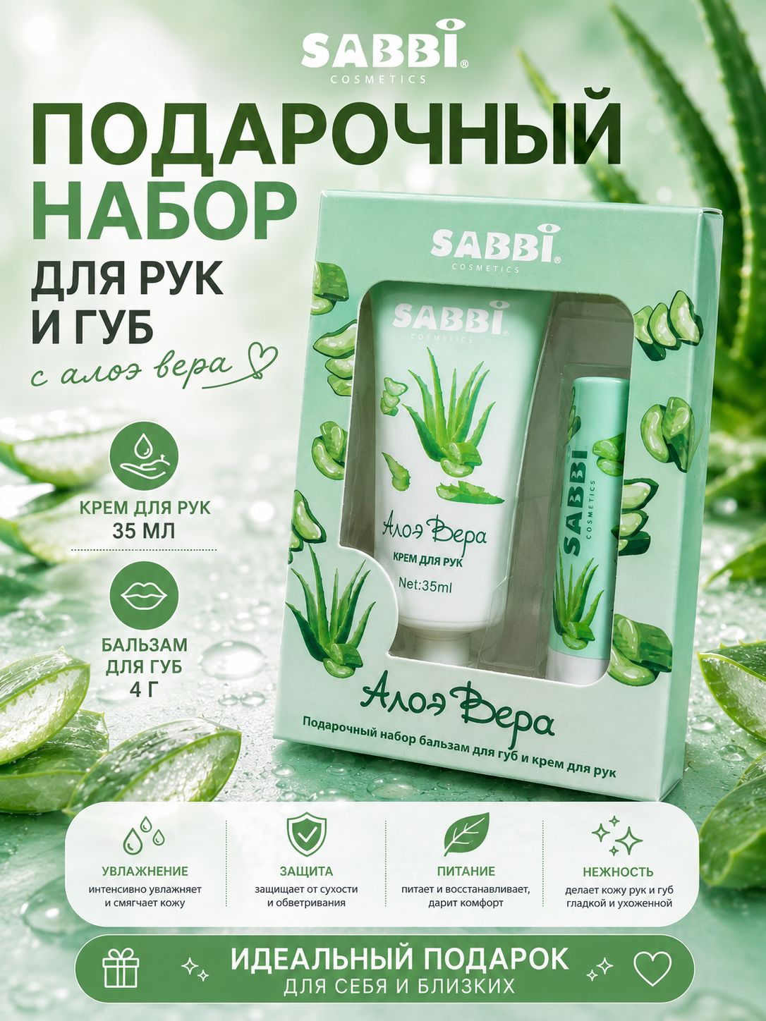 Подарочный набор крем для рук + бальзам для губ Персик