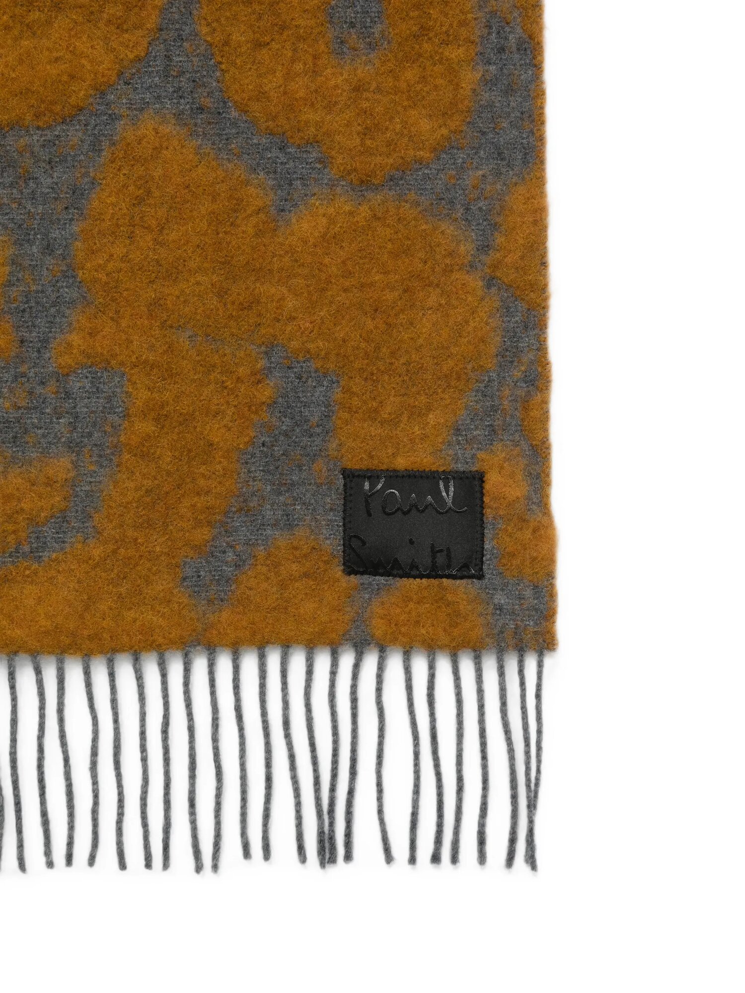 Шарф Paul Smith Leopard-pattern fringed scarf для девочек, grey — фото 1