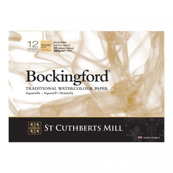 "St. Cuthberts Mill" Альбом для акварели "Bockingford Rough" 100 % целлюлоза 300 г/м2 A3 29.7 х 42 см склейка с одной стороны 12 л.